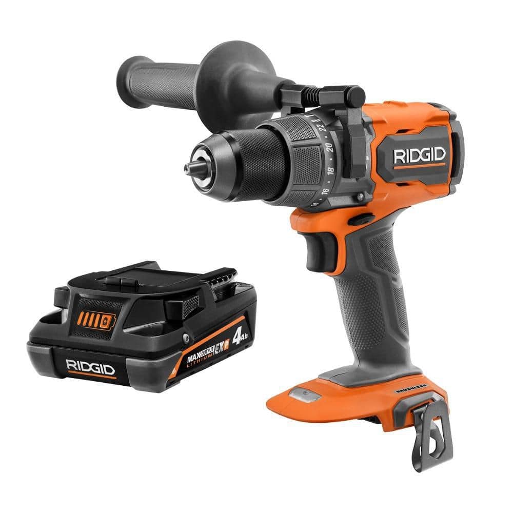 RIDGID 18V Brushless Cordless 1/2 in. High Torque Hammer Drill/Driver ...