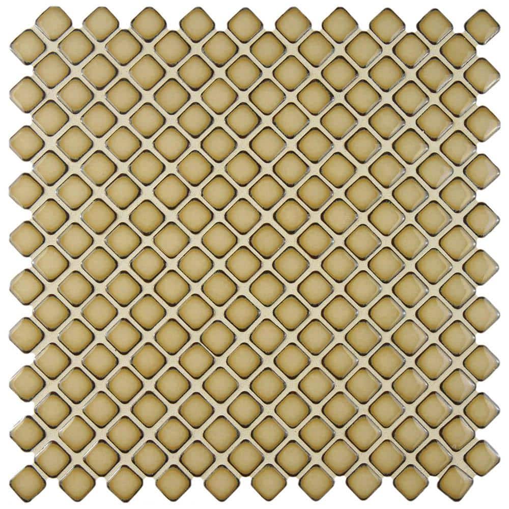 Merola Tile Hudson Diamond Caffe 6 in. x 6 in. Porcelain Mosaic Take ...