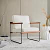 GOJANE White Modern Relax Single Arms Chair, Boucle Accent Chair for ...