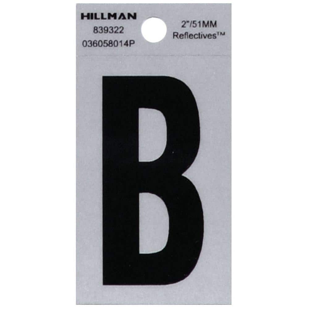 Everbilt 2 in. Black and Silver Vinyl Letter B 839322 - The Home Depot