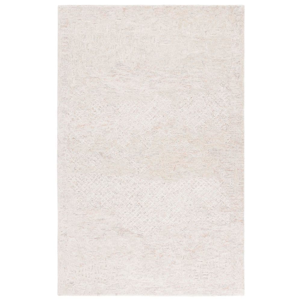 SAFAVIEH Harvest 5 ft. x 8 ft. Rust/Beige Distressed Solid Color Area ...