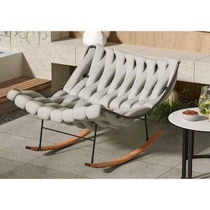 Upland Metal Outdoor Rocking Chair with Thick Cushion, Indoor and ...