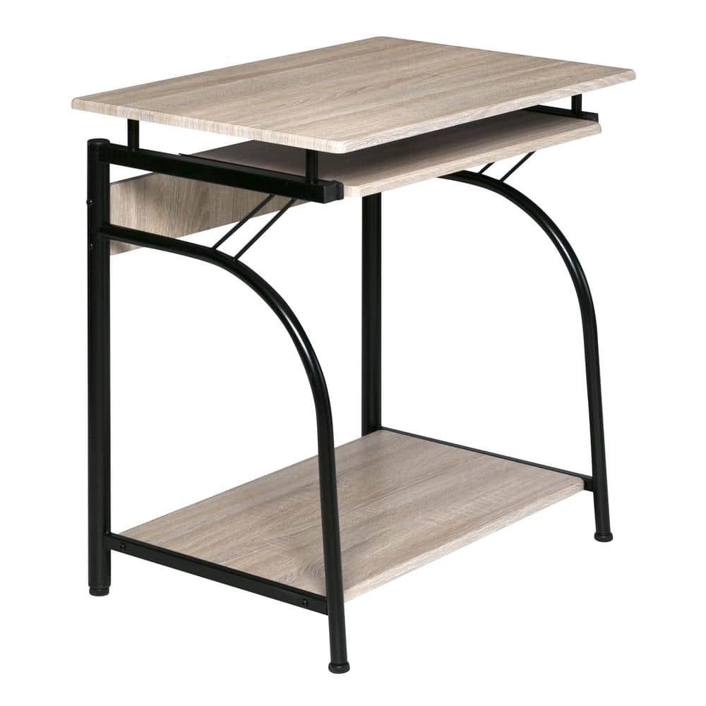 OneSpace 28 in. Rectangular Light Oak/Black Computer Desk with Keyboard ...