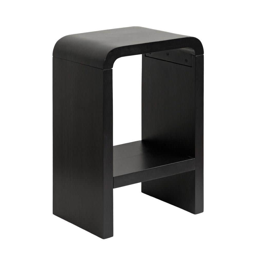 Kate and Laurel Reddy 16 in. Black U-Shaped Solid Wood End Table 227000 ...