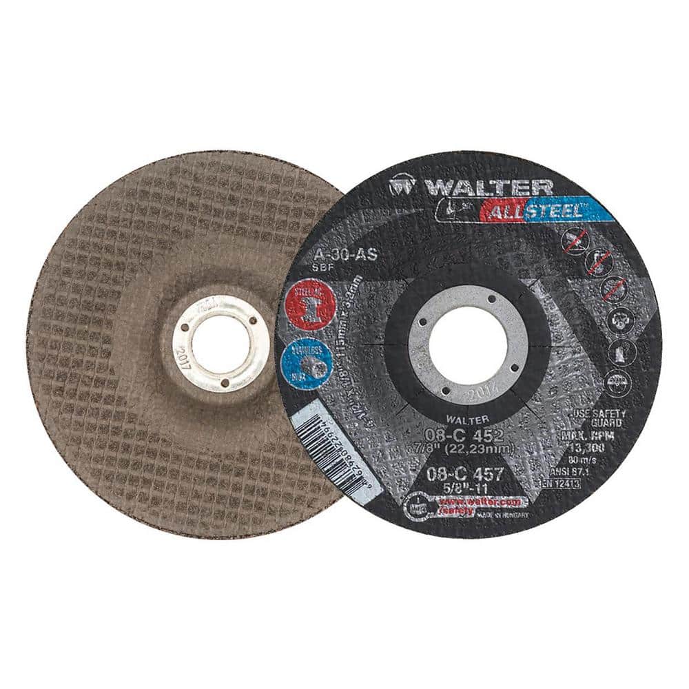 WALTER SURFACE TECHNOLOGIES ALLSTEEL 4.5 in. x 7/8 in. Arbor x 1/8 in ...
