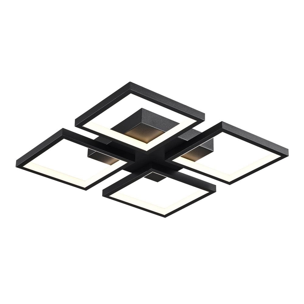 Edvivi Alistair 18 in. 24-Watt Integrated LED Sand Black Finish Square ...