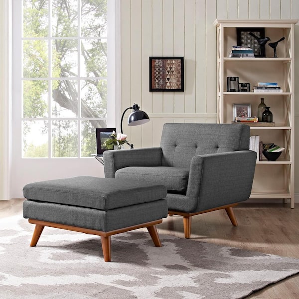 MODWAY Engage Modern Upholstered Fabric Accent Arm Lounge Chair and ...