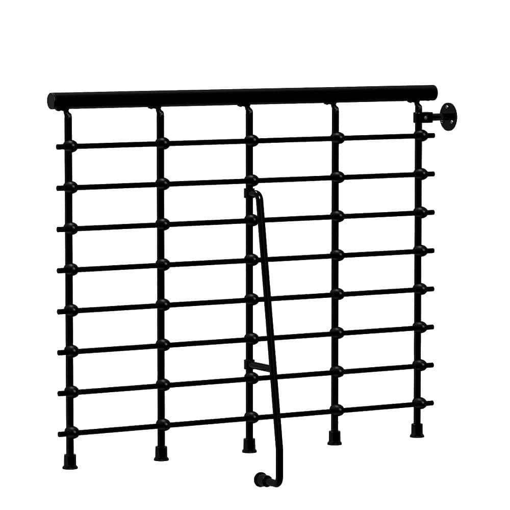 Arke Oak.Xtra 47 in. Black Metal Balcony Rail Kit K27052 - The Home Depot