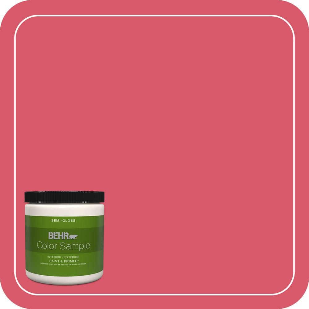 BEHR PREMIUM PLUS 8 oz. #130B-6 Dragon Fruit Semi-Gloss Interior ...