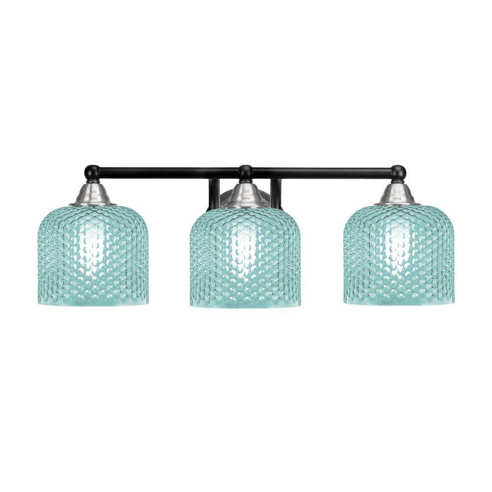 Madison 22.75 in. 3- Light Matte Black Nickel Vanity Light with 6 in ...
