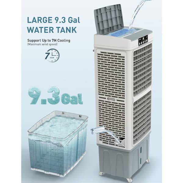 Evaporative Air Cooler With Ice Packs Swamp Cooler With 3.2 Gallon Tank ...