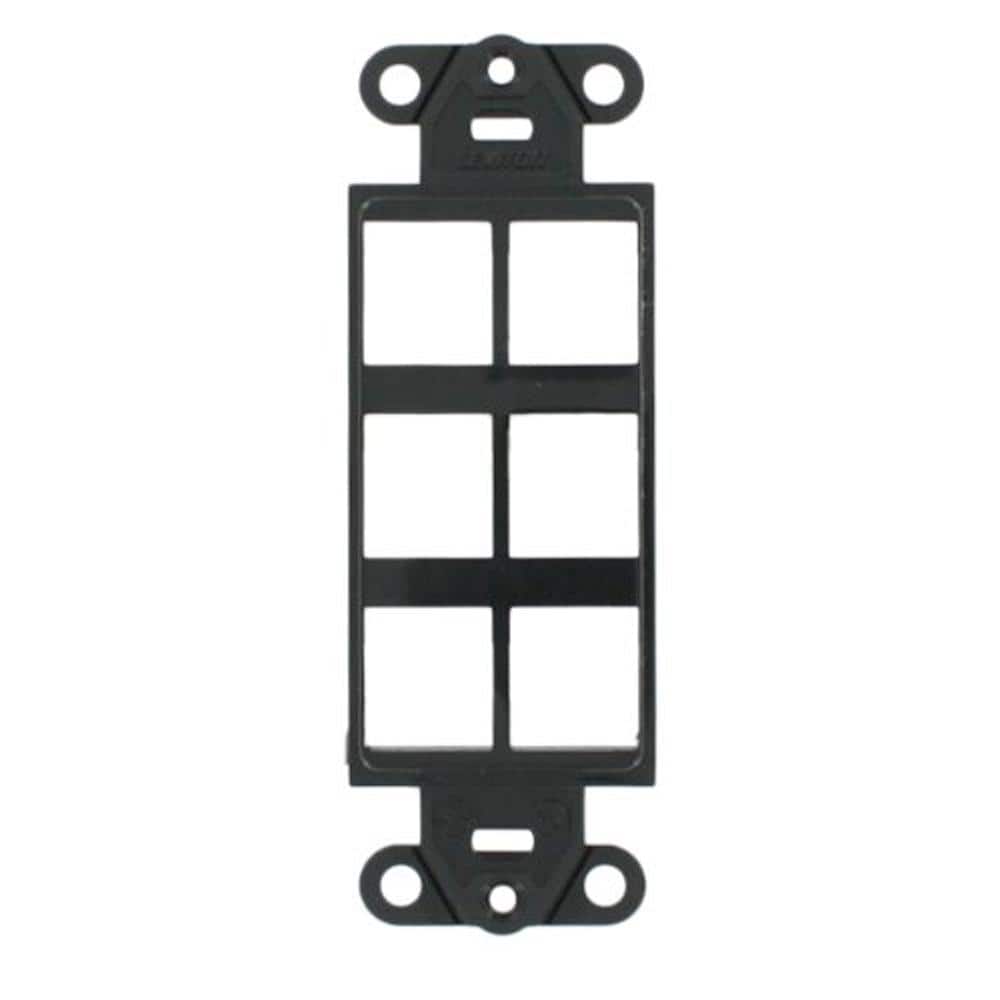 Leviton 1-Gang Decora QuickPort 6-Port Insert in Black 41646-E 41646-E ...
