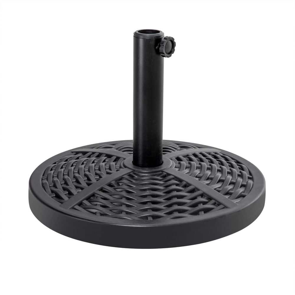 Nuu Garden Black Polyethylene and Concrete Outdoor 26 lbs. 18 in. Round ...