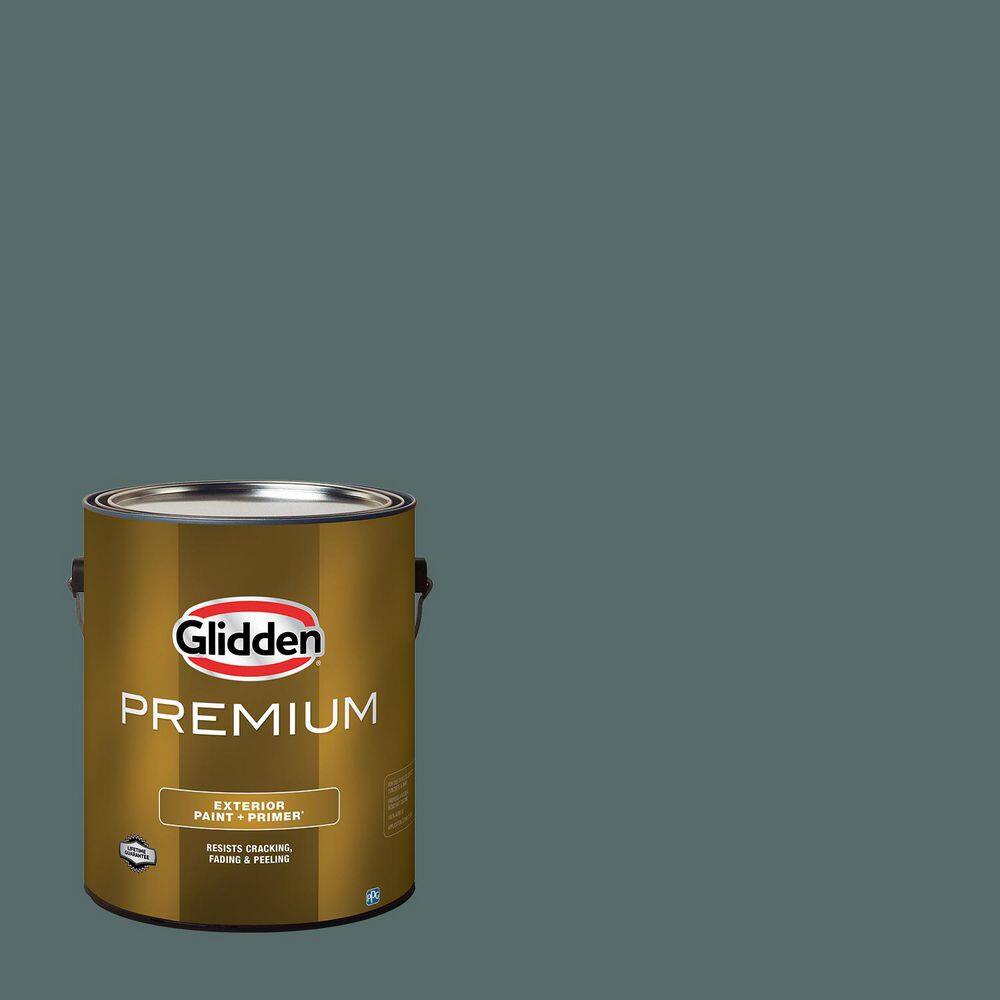 Glidden Premium 1 gal. Juniper Berry PPG1145-6 Satin Exterior Latex ...