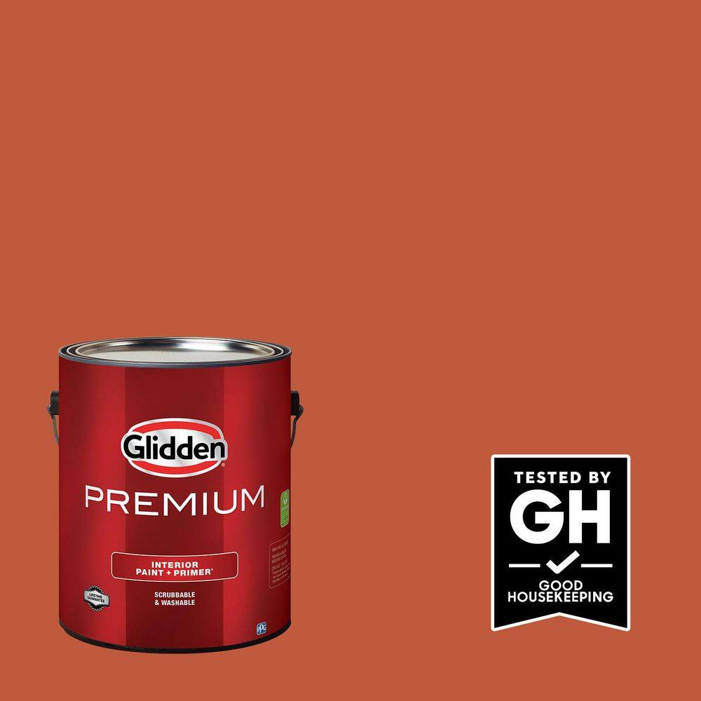 Glidden Premium 1 gal. PPG1192-7 Tabasco Satin Interior Latex Paint ...
