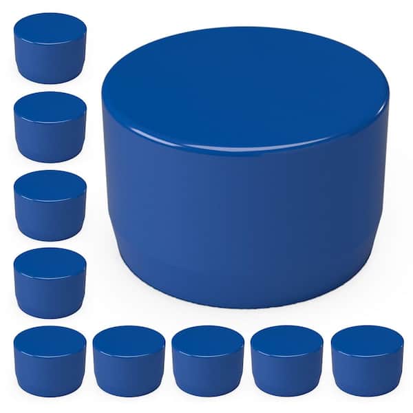 Formufit 1 in. Furniture Grade PVC External Flat End Cap in Blue (10 ...