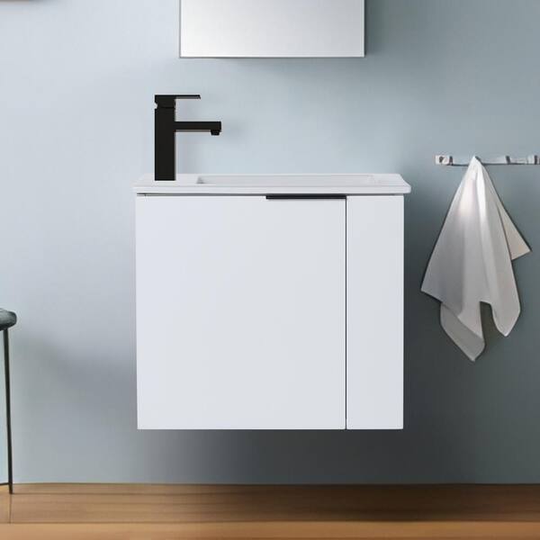 UPIKER 22.0 in. W x 13.0 in. D x 19.70 in. H Single Sink Wall Mount ...