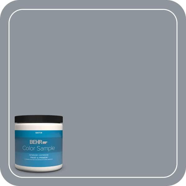 BEHR PREMIUM PLUS 8 oz. #MQ5-21 Radiant Silver Satin Enamel Interior ...