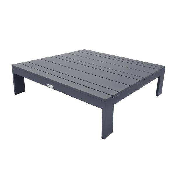 Armen Living Razor Gray Square Aluminum Outdoor Coffee Table ...