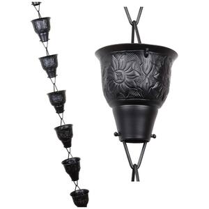 U-nitt 8.5 ft. Black Medallion Link Rain Chain 6003BLK - The Home Depot