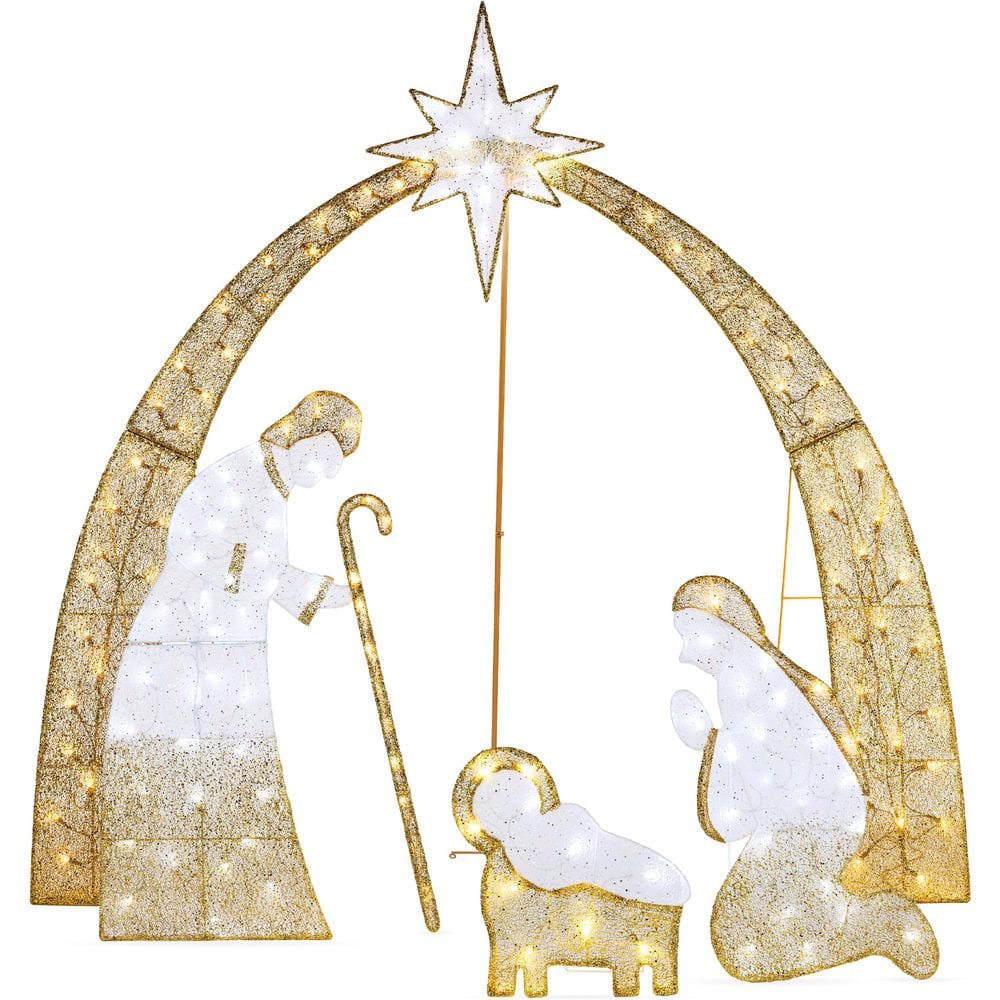 Best Choice Products 6 ft. Lighted 2D Christmas Nativity Scene Outdoor ...