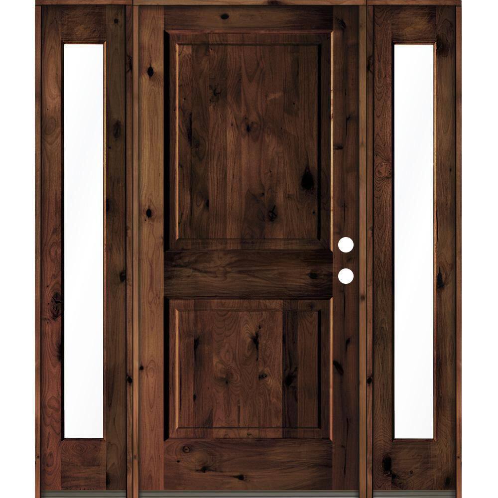 Krosswood Doors 70 in. x 80 in. Knotty Alder Left-Hand/Inswing Clear ...
