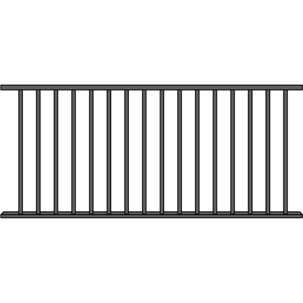 Cinch 8 ft. x 34 in. Steel Satin Black Level Rail Panel with Square ...