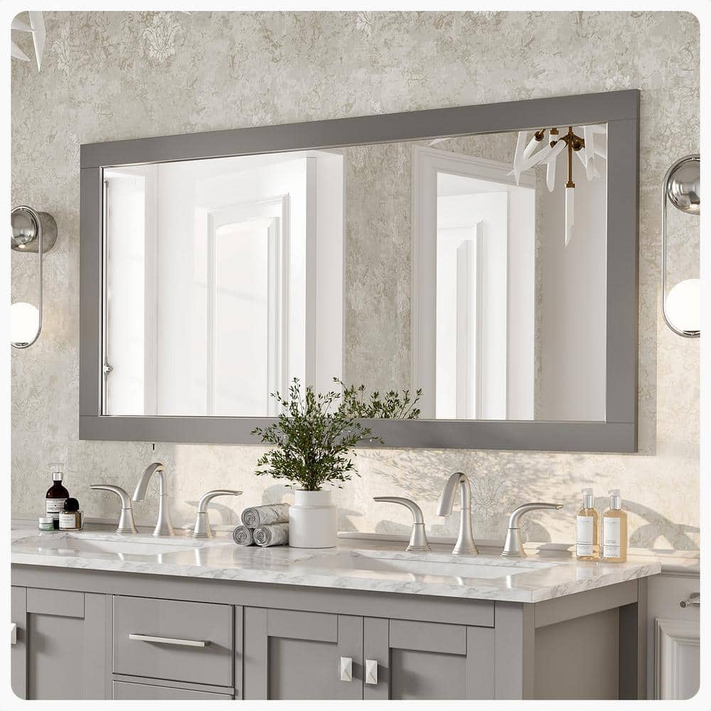 Eviva Aberdeen 60 in. W x 30 in. H Framed Wall Mounted Vanity Bathroom ...