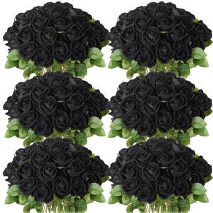 20 in. Pink Outdoor Artificial Rose Plastic Flower for Home 50 Piece ...