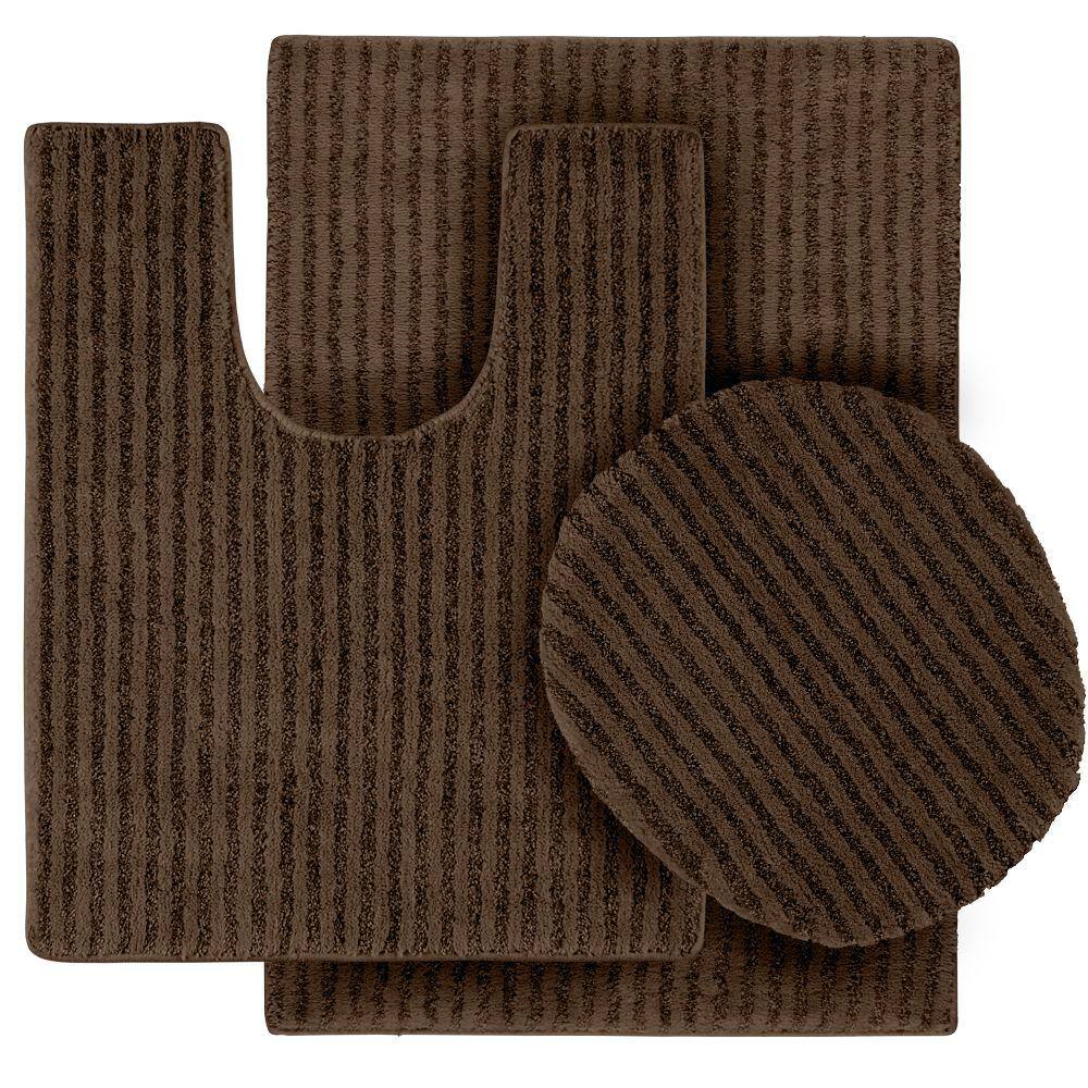 Garland Rug Sheridan Chocolate 21 in. x 34 in. Washable Bathroom 3 ...