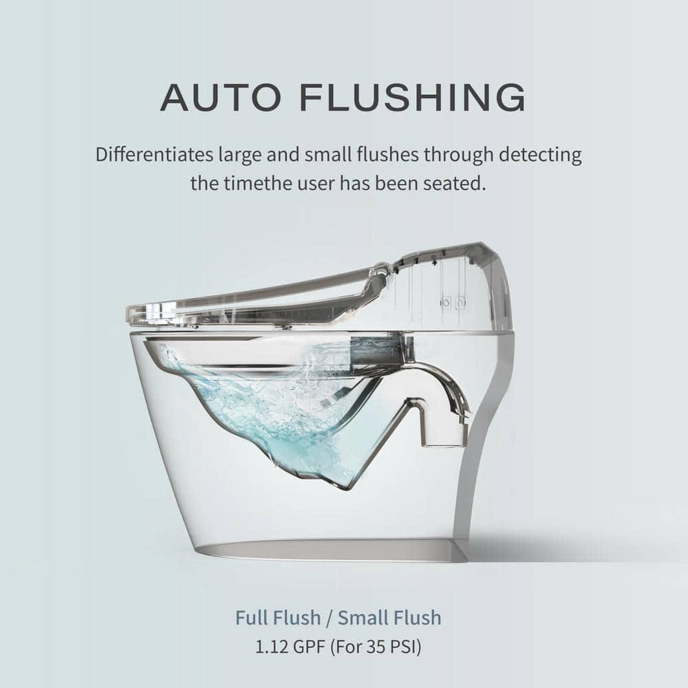 Smart Bidet Toilet Tankless , With Automatic Flush And Night Smart Toilet