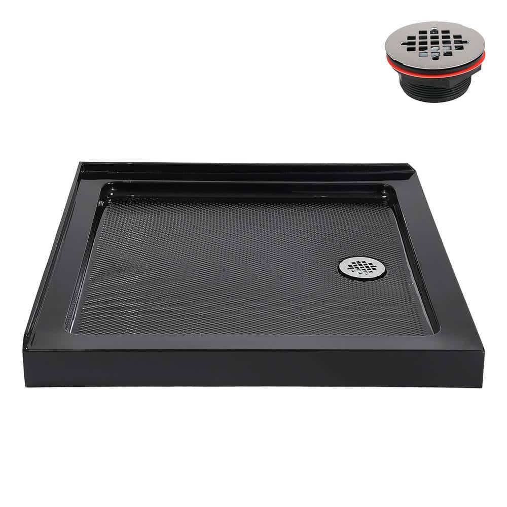 Streamline 36 in. L x 36 in. W Corner Acrylic Shower Pan Base Glossy ...