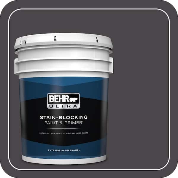 BEHR ULTRA 5 gal. #N550-7 Catwalk Satin Enamel Exterior Paint & Primer ...