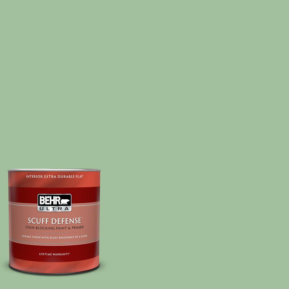 BEHR ULTRA 1 qt. #BIC-25 Spring Sprig Extra Durable Flat Interior Paint ...