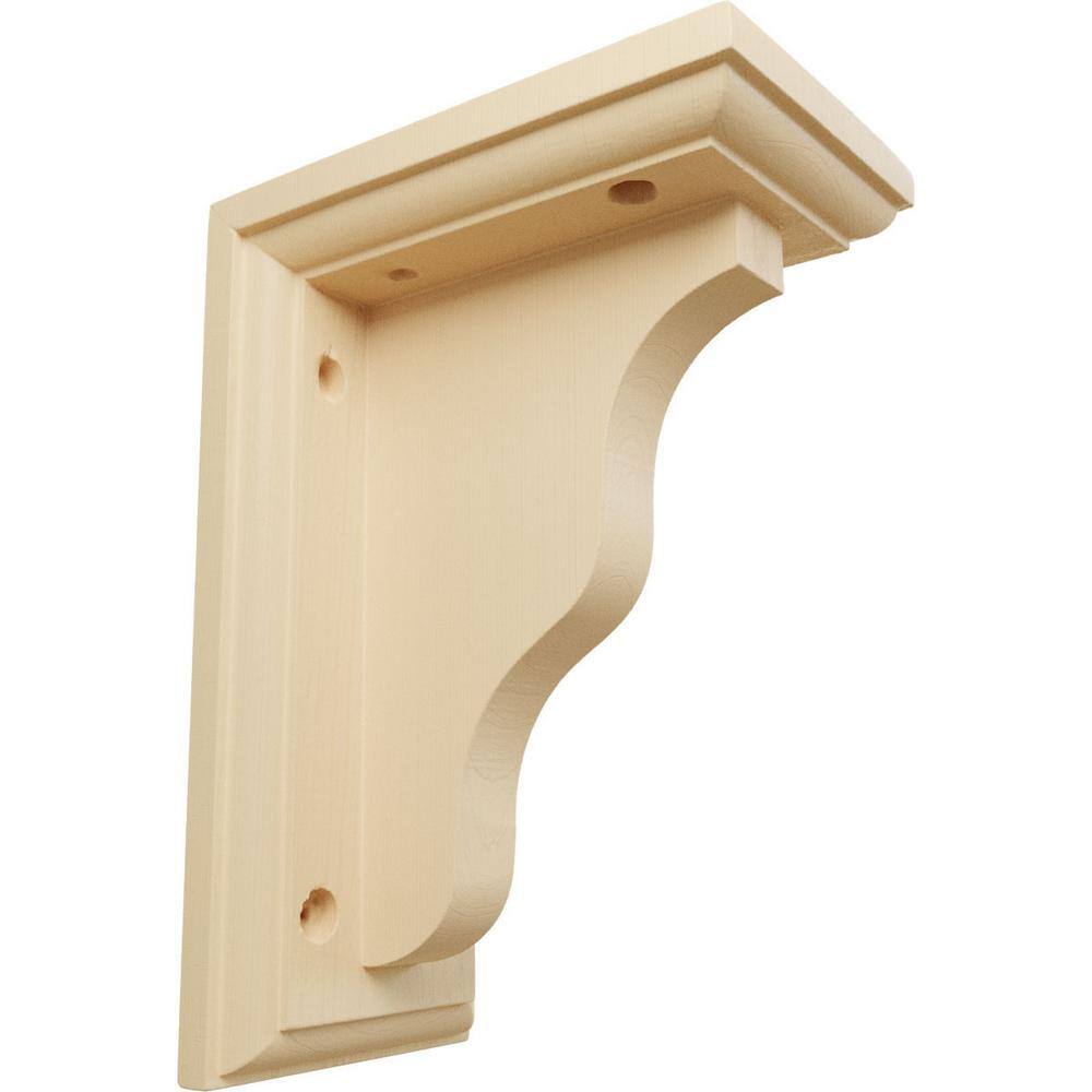 Ekena Millwork 3 in. x 5 in. x 7 in. Maple Hamilton Traditional Bracket ...
