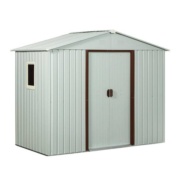 Blisstyle 8 ft. W x 4 ft. D Metal Shed with Double Door (32 sq. ft ...