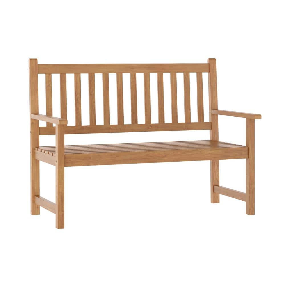 TAYLOR + LOGAN Avon Brown Wood Patio Bench PA-533173-TAYLH - The Home Depot