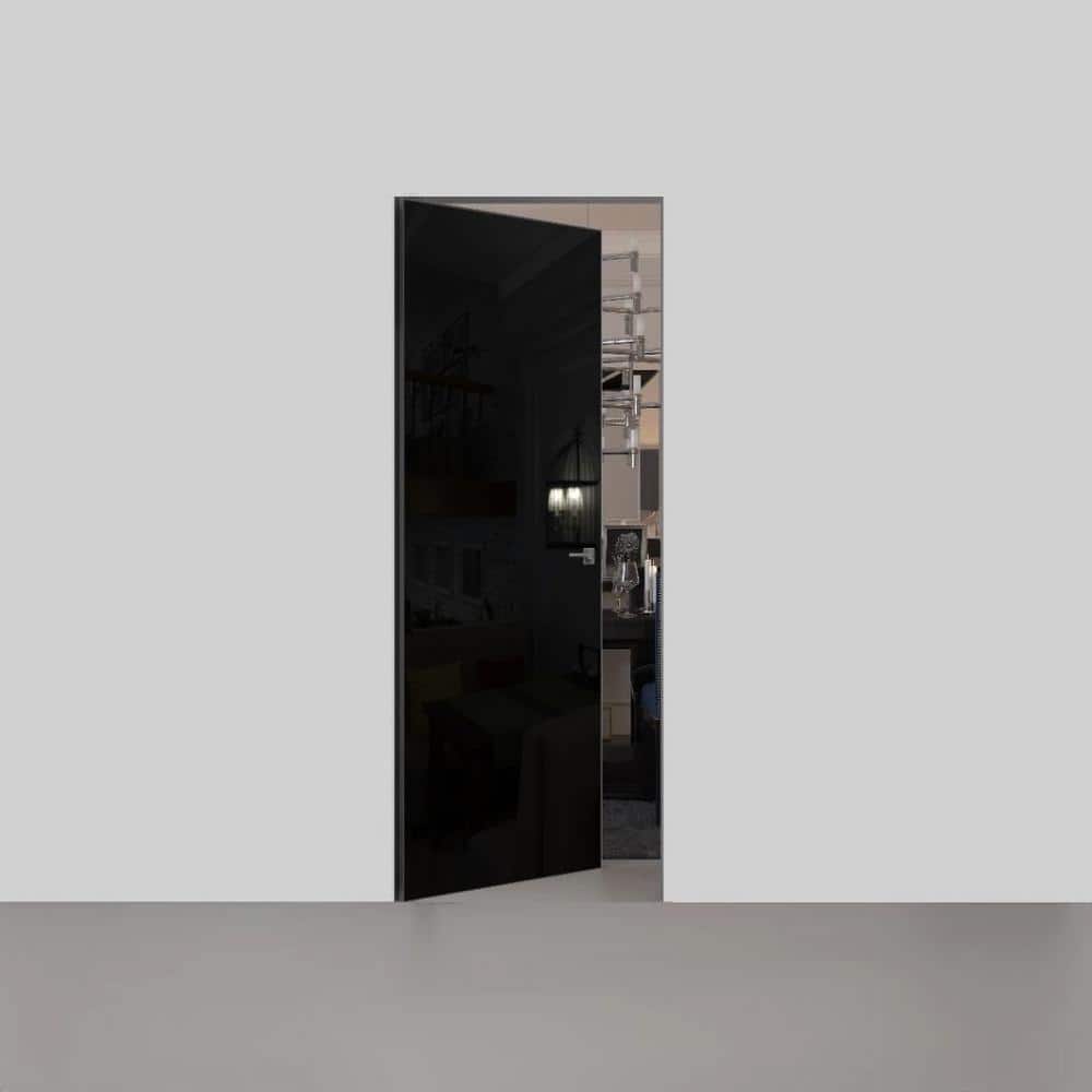 Sartodoors 24 in. x 96 in. Unassembled Right-Hand/Inswing Wood Black ...