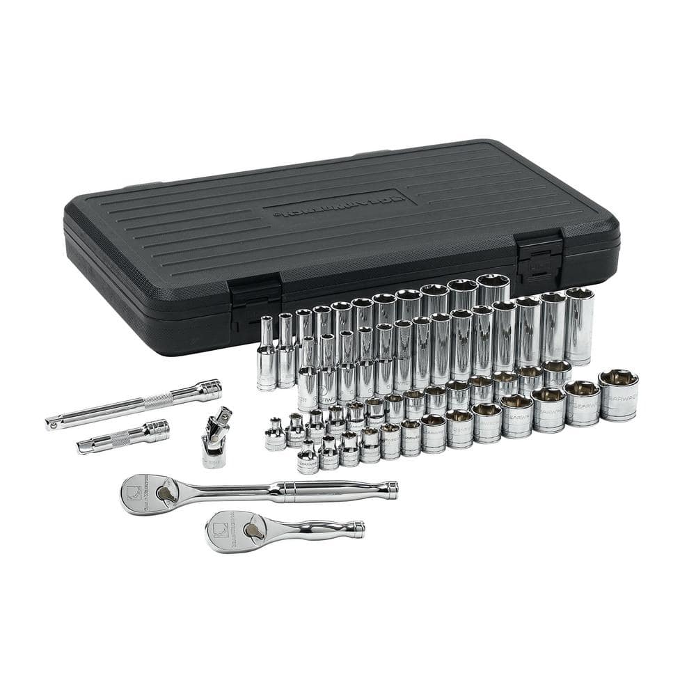 GEARWRENCH 3/8 in. Drive 6-Point SAE/Metric 90-Tooth Ratchet and Socket ...
