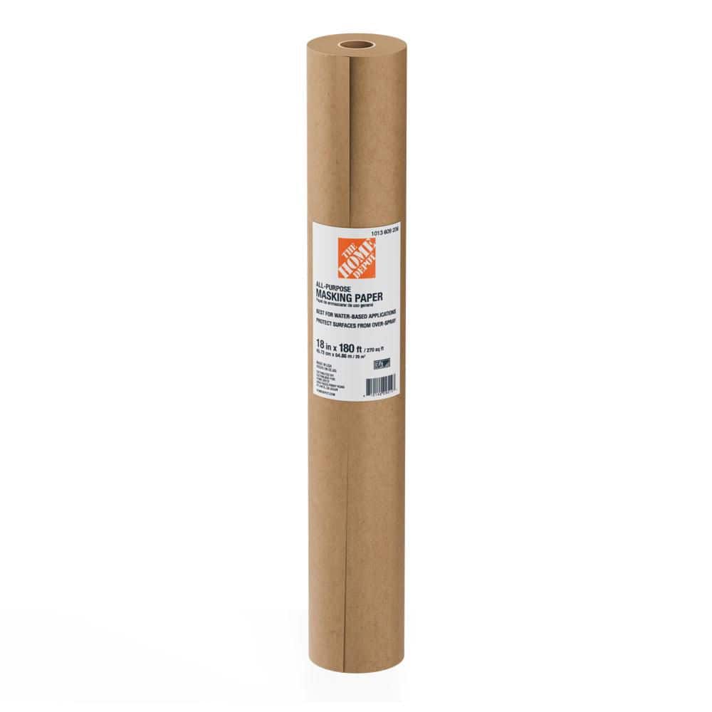 The Home Depot 1.5 ft x 180 ft. Brown All-Purpose Masking Paper Drop ...
