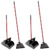 Libman 11in. High Power Indoor/Outdoor Angle Broom and Dustpan Set (Closed Lid Lobby Dustpan ...