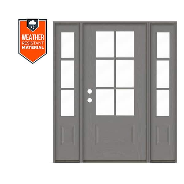Krosswood Doors Farmhouse 64 in. x 79 in. 6-Lite Right-Hand/Inswing ...