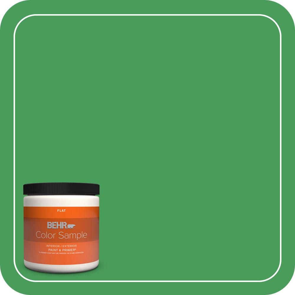 BEHR PREMIUM PLUS 8 oz. #P400-6 Clover Patch Flat Interior/Exterior ...