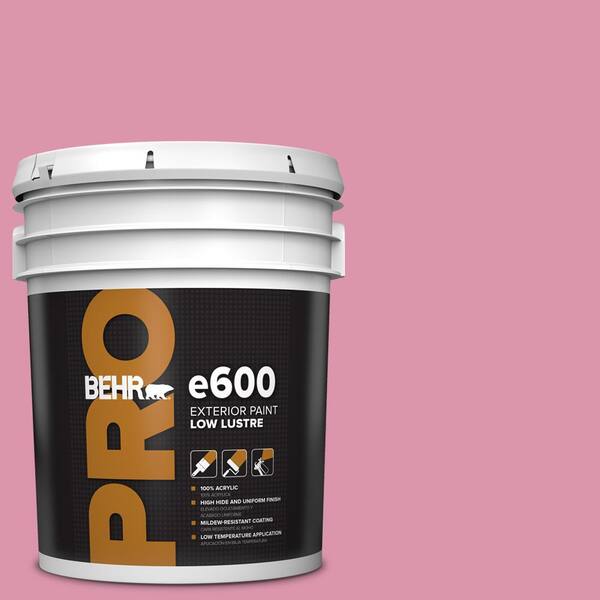 BEHR PRO 5 gal. #110B-4 Foxy Pink Low Luster Exterior Paint PR62005 ...