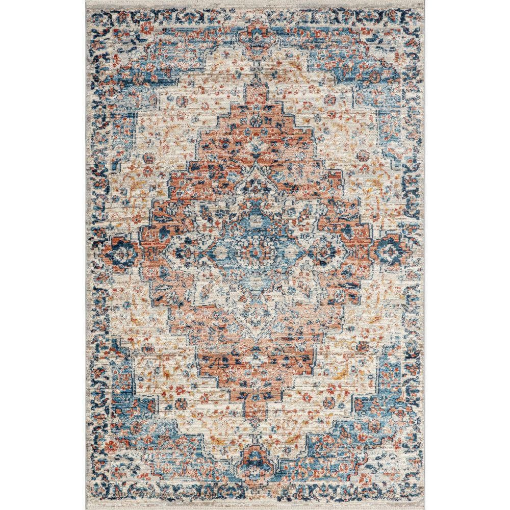 nuLOOM Dallas Vintage Medallion Rust 3 ft. x 5 ft. Indoor Area Rug ...