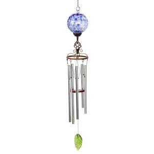 Exhart Solar Blue Bird Fluttering Wings Metal Wind Chimes 53925-RS