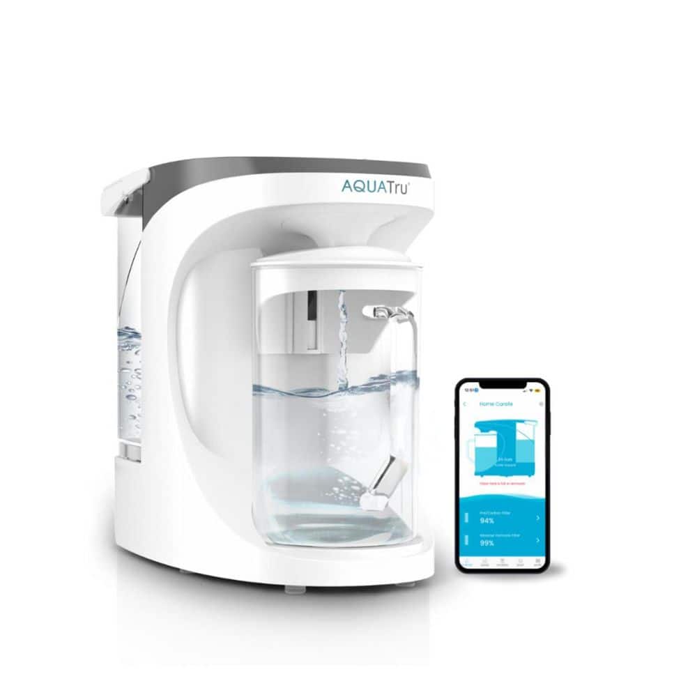 AQUA TRU Countertop Reverse Osmosis Water Purifier in White with 4 ...