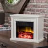 Hampton Bay 13.5 in. Desktop Electric Fireplace in White SP5970 - The ...