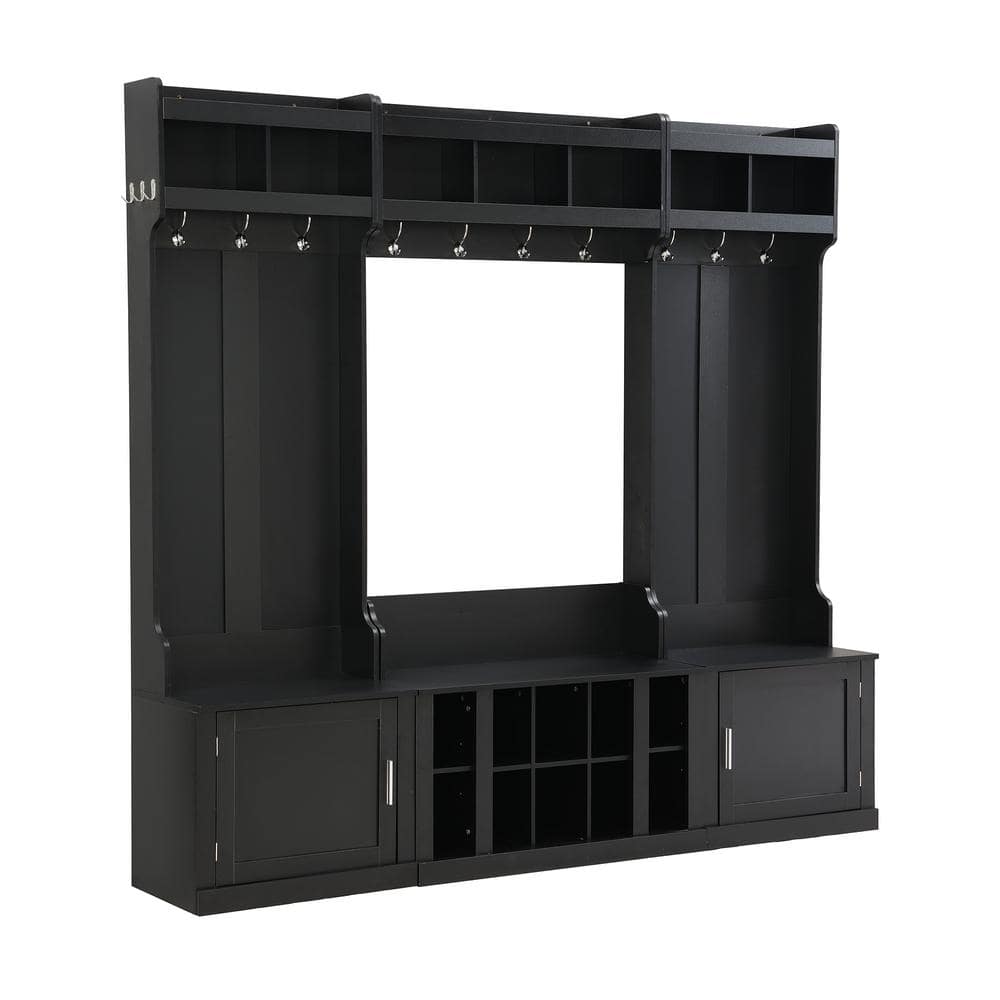 Harper & Bright Designs Multi-functional 4-in-1 Wide Design Black Hall ...