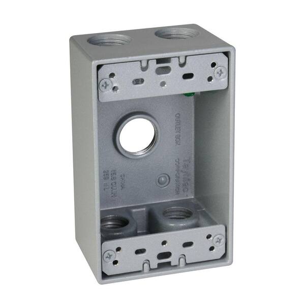 TAYMAC 1-Gang Five 1/2 in. Hole Rectangular Electrical Box - Gray ...